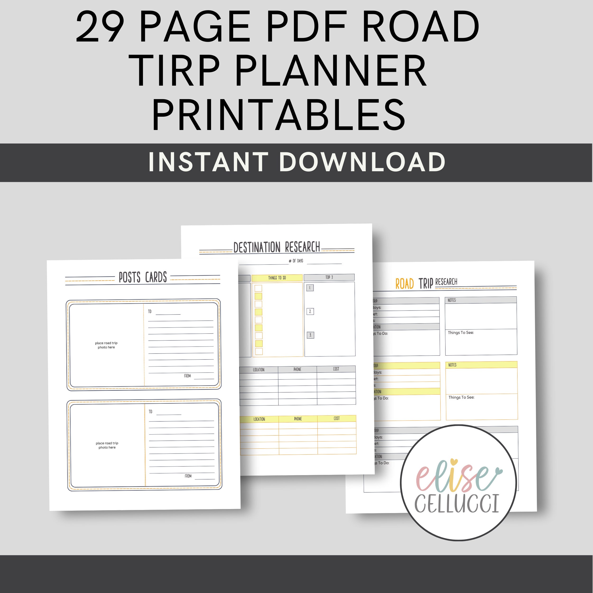 Road Trip Planner Printable Bundle – Family Travel Kit (PDF) - Etsy