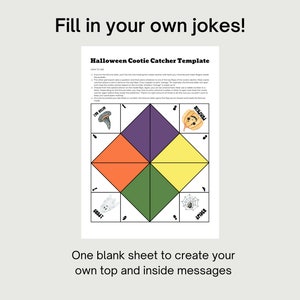 Halloween Printable Cootie Catcher Spooky Joke Teller Halloween Game ...