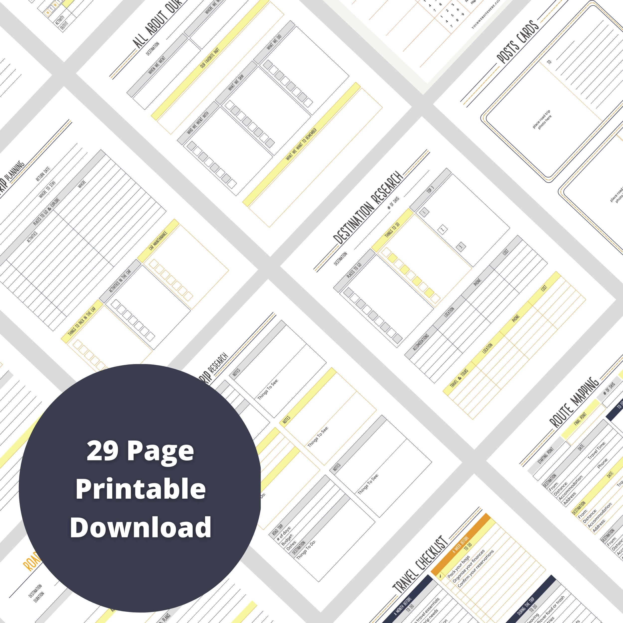 Road Trip Planner Printable Bundle – Family Travel Kit (PDF) - Etsy