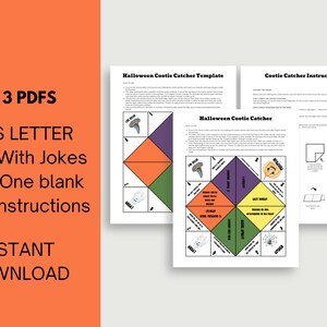 Halloween Printable Cootie Catcher Spooky Joke Teller Halloween Game ...