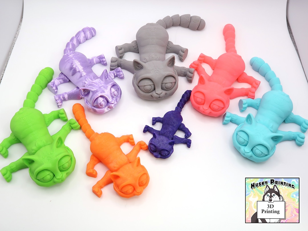 Cute Flexi CAT/KITTEN Articulated 3D Printed Over 30 Colors & Multiple ...