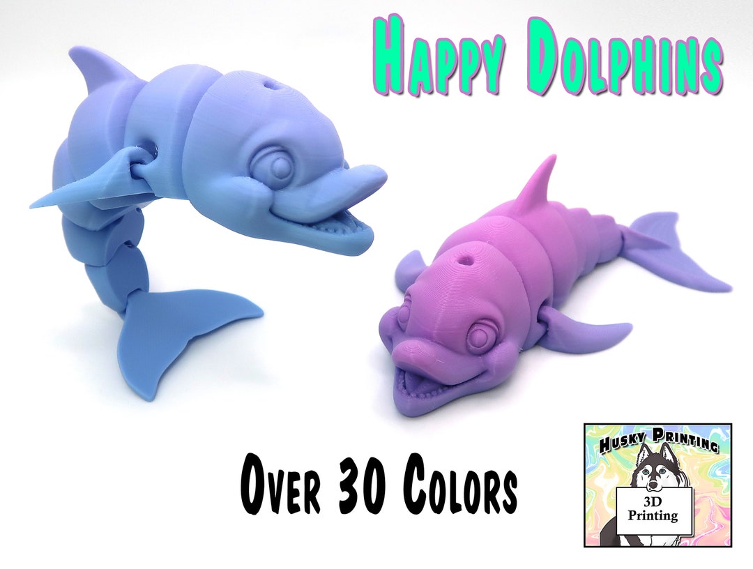 Flexi Dolphin Articulated 3D Printed Over 30 Colors - Etsy