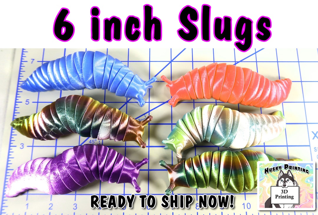 LARGE Flexible Slug 6 Inches 3D Printed Fidget Toy READY to Ship NOW - Etsy