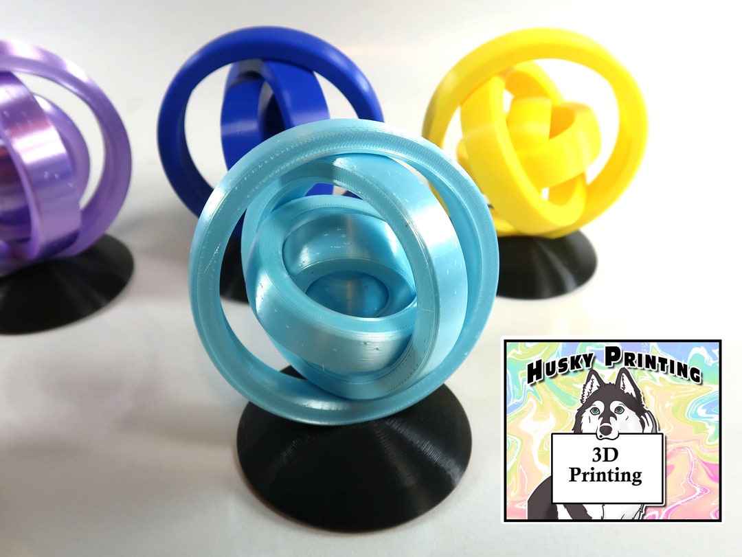 3D Printed FIDGET ROTARY Ring Toy With Free Stand OVER 25 Colors - Etsy