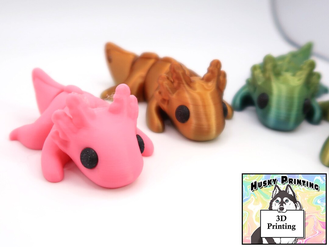 Baby AXOLOTL Articulated 3D Print Over 30 Colors & Keychain Option. - Etsy