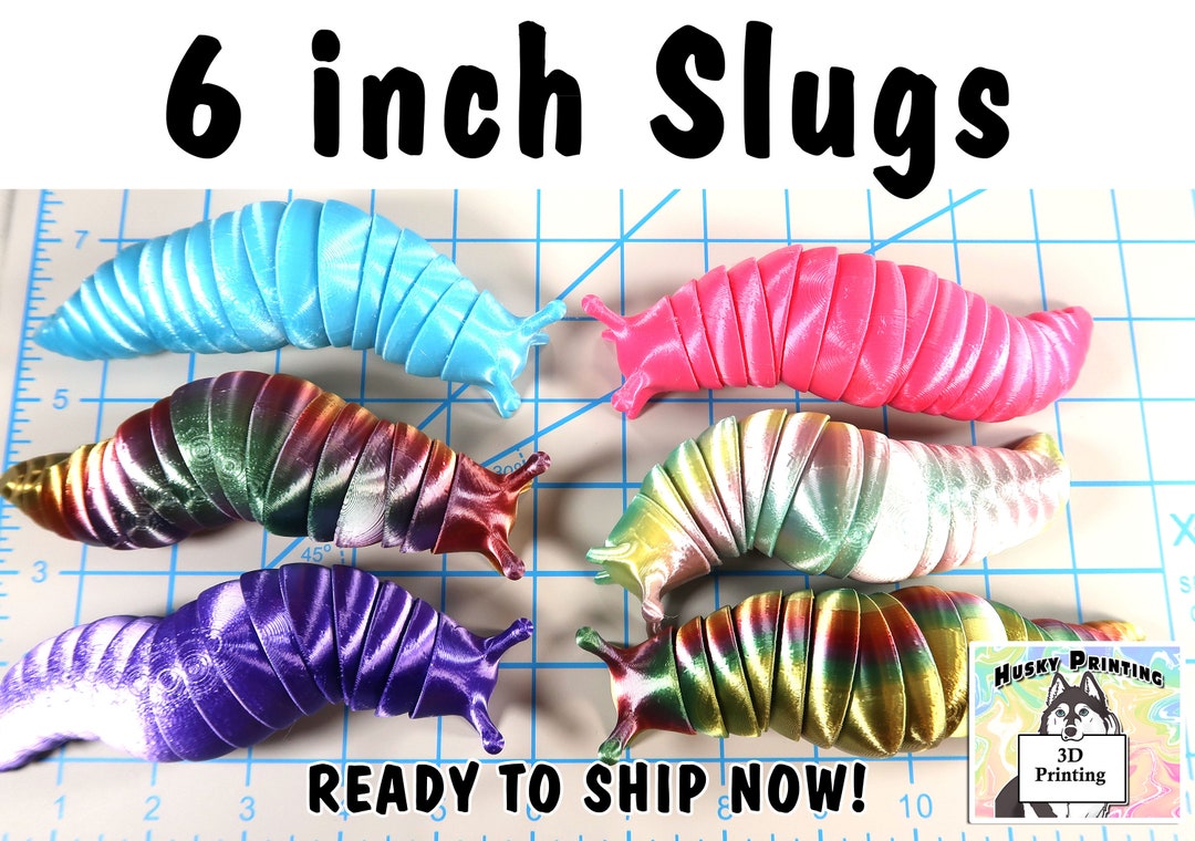 LARGE Flexible Slug 6 Inches 3D Printed Fidget Toy READY to Ship NOW - Etsy