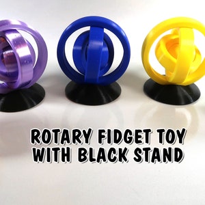 3D Printed FIDGET ROTARY Ring Toy With Free Stand OVER 25 Colors - Etsy