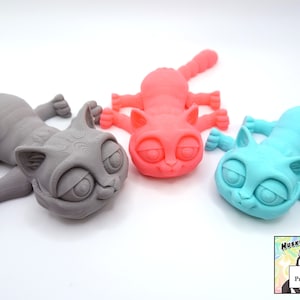Cute Flexi CAT/KITTEN Articulated 3D Printed Over 30 Colors & Multiple ...
