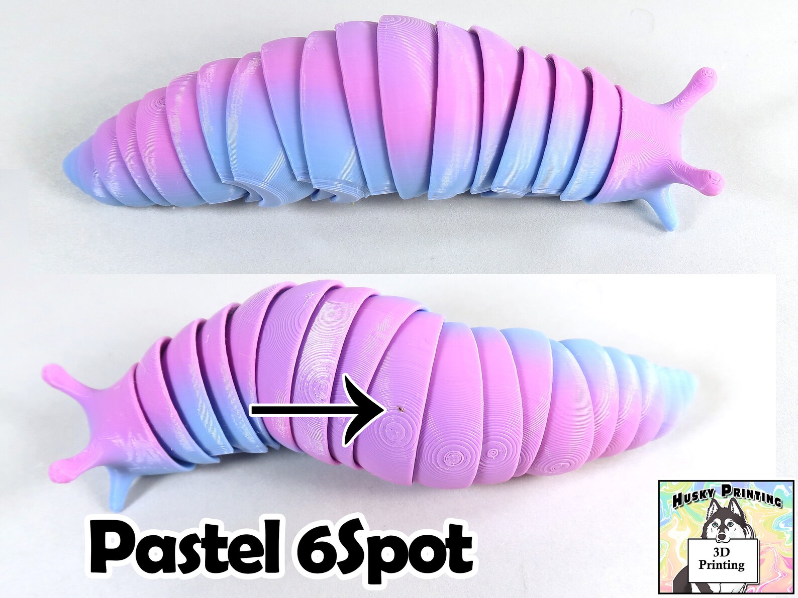 LARGE Flexible Slug 6 Inches 3D Printed Fidget Toy - Etsy