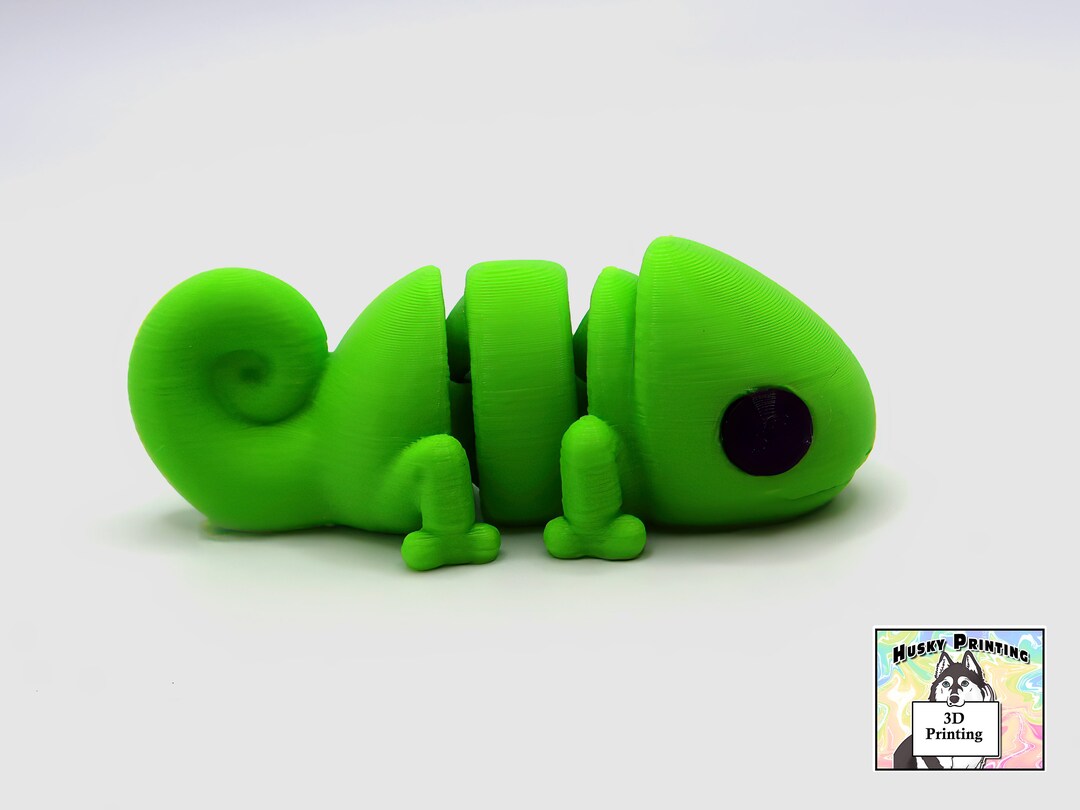Baby Chameleon Articulated 3D Printed Over 30 Colors With Keychain ...