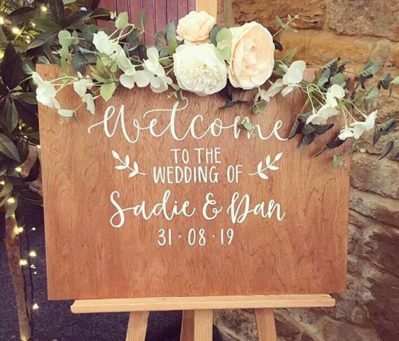 A2 Wedding Welcome Sign / Custom Hand Painted Wood Wedding | Etsy
