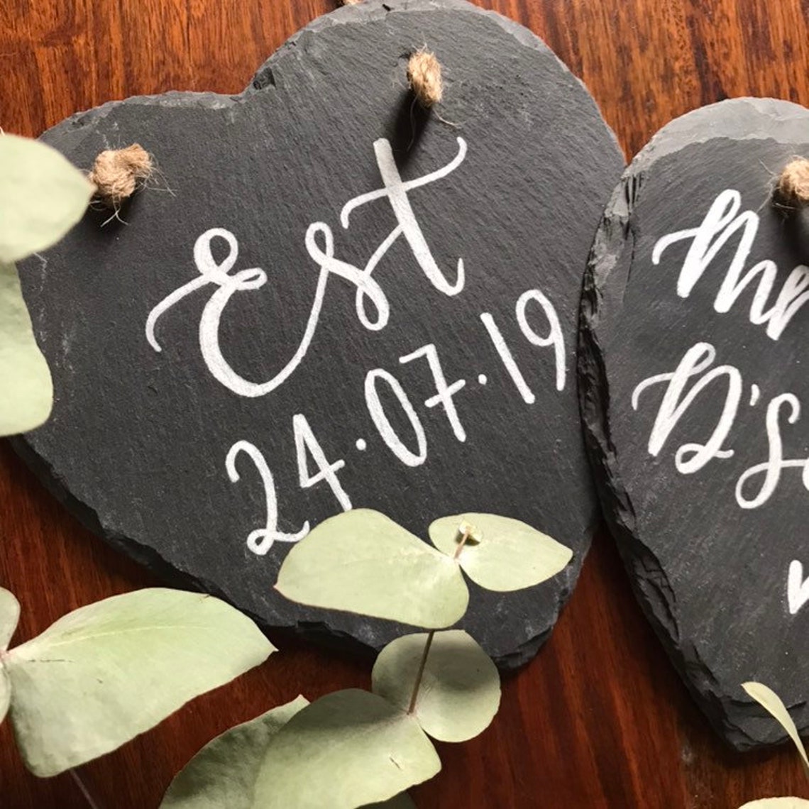 Custom Slate Heart Sign Customised Personalised Hand - Etsy UK