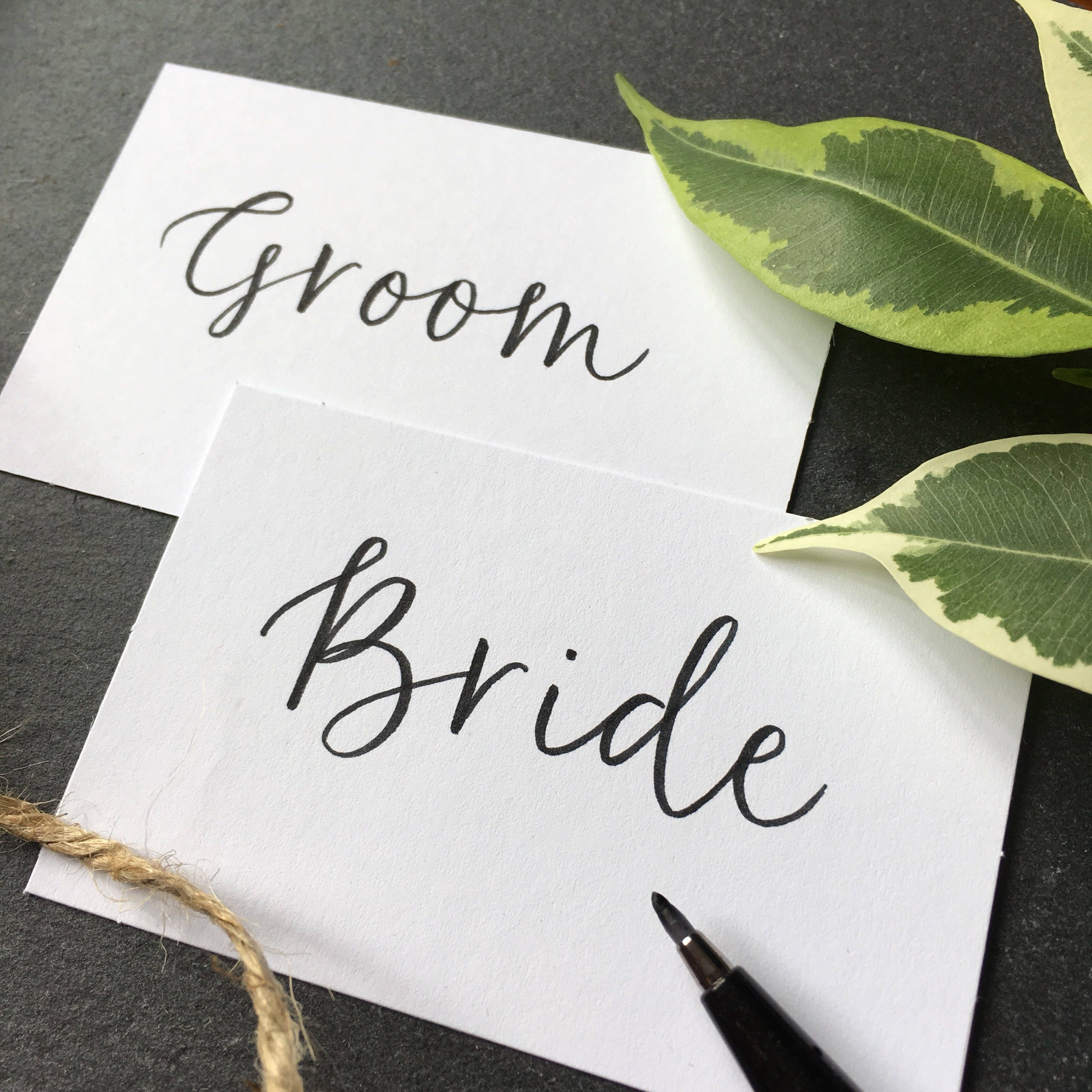 Calligraphy Name Cards Perfect for Holders Hand Written | Etsy UK