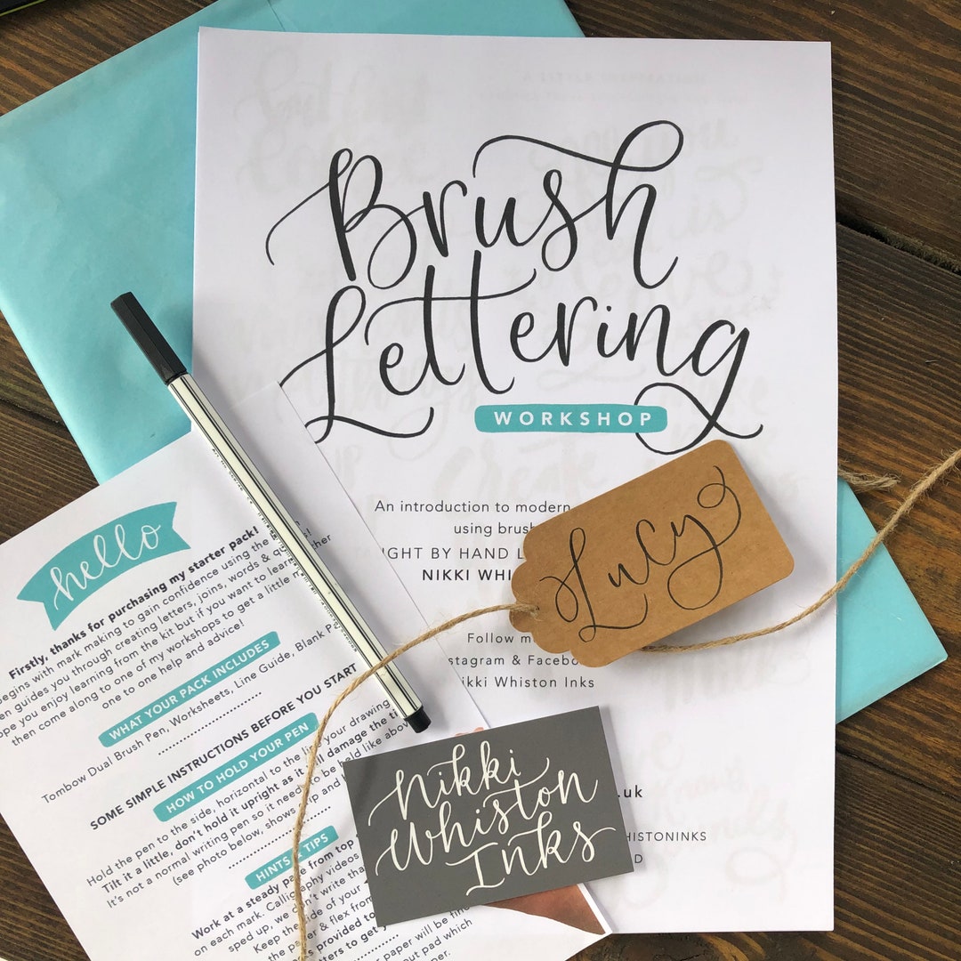 Beginner Brush Lettering Kit Learn at Home - Etsy