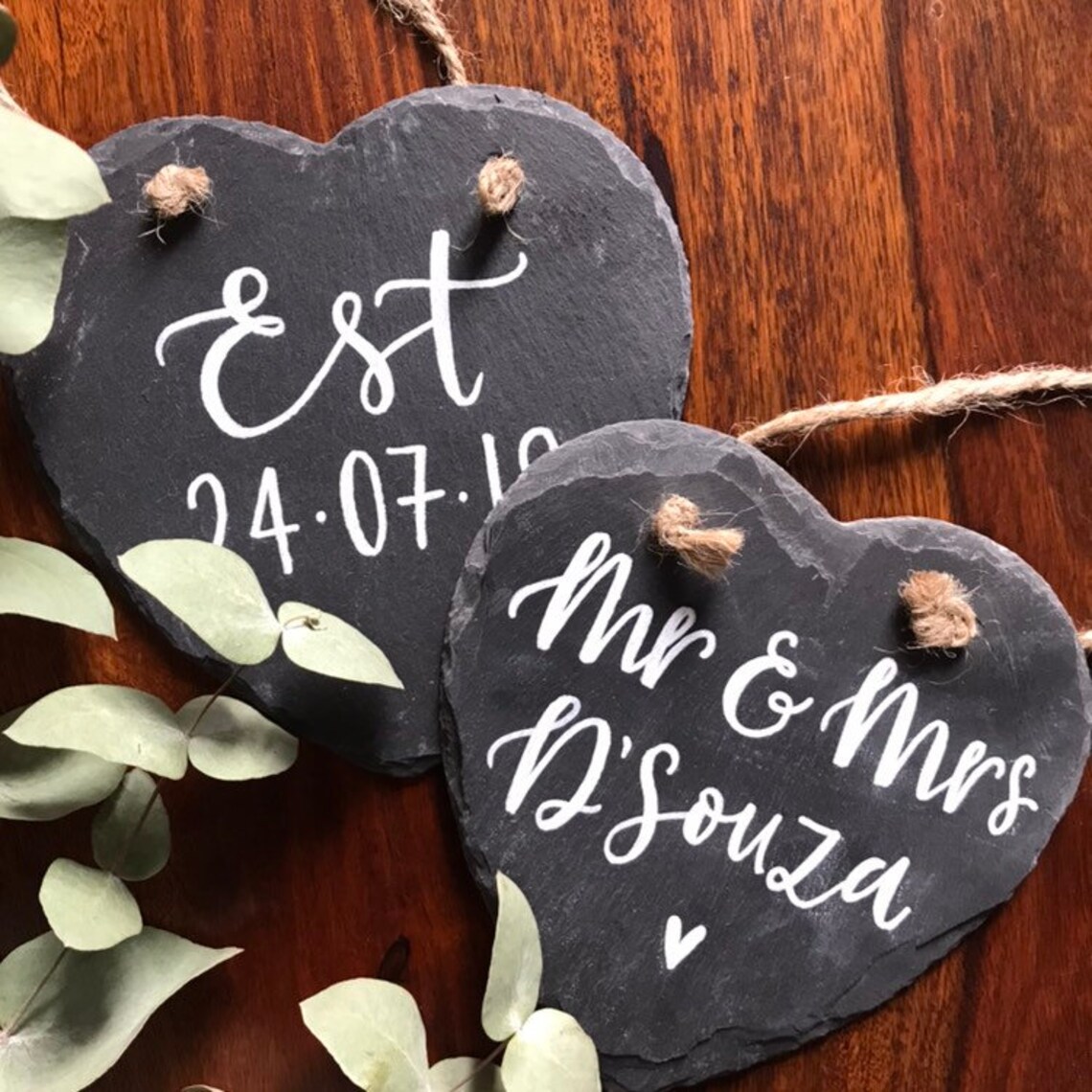 Custom Slate Heart Sign Customised Personalised Hand | Etsy UK