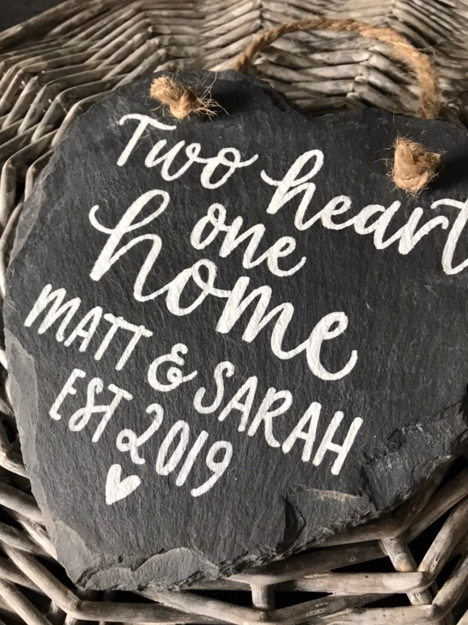 Custom Slate Heart Sign Customised Personalised Hand - Etsy UK