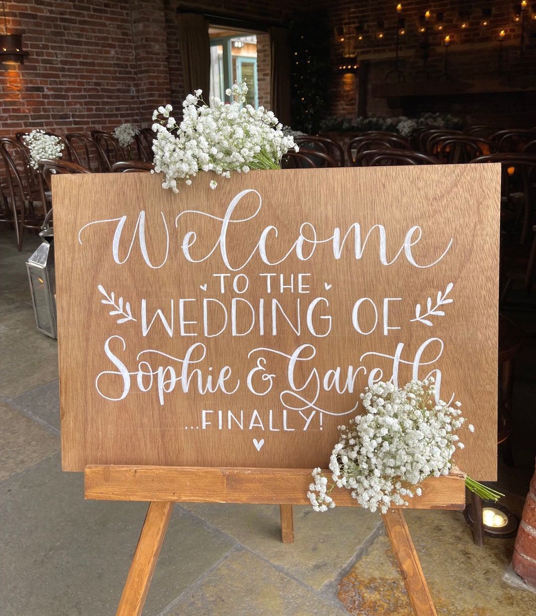 A2 Wedding Welcome Sign / Custom Hand Painted Wood Wedding Welcome Sign ...