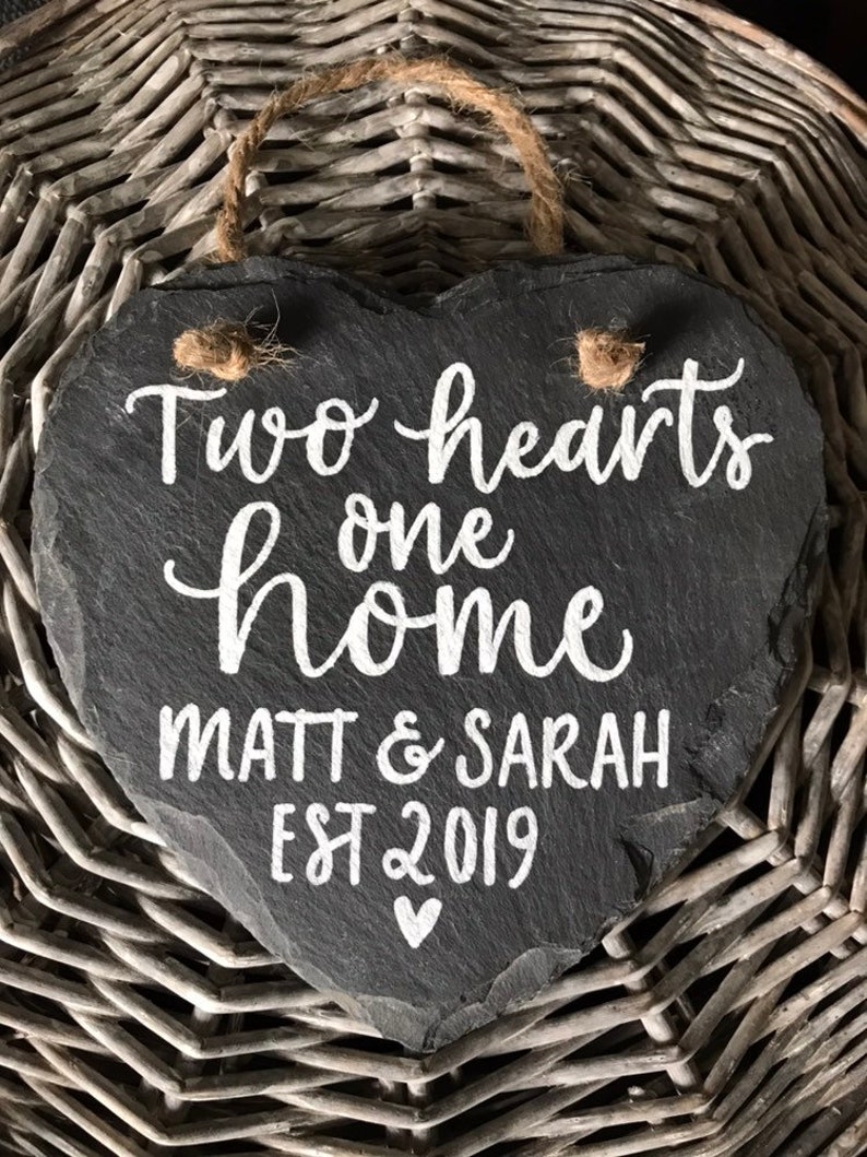 Custom Slate Heart Sign Customised Personalised Hand - Etsy UK