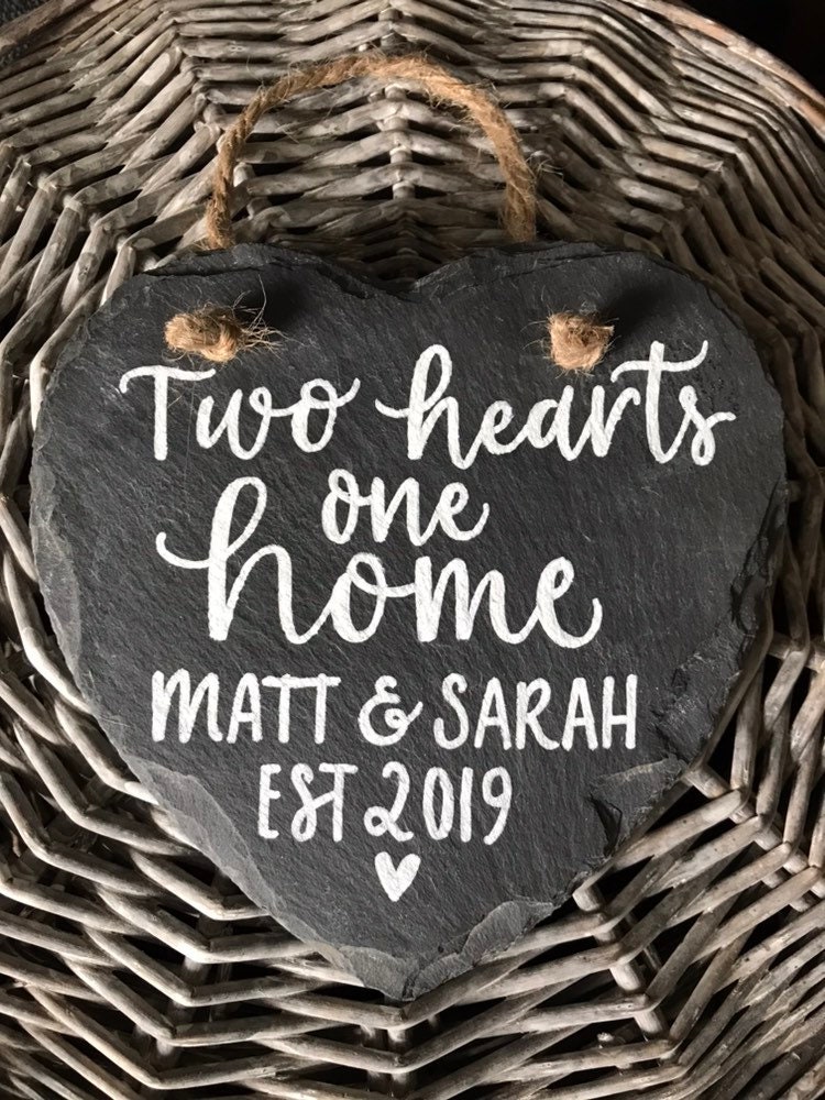 Custom Slate Heart Sign Customised Personalised Hand | Etsy UK