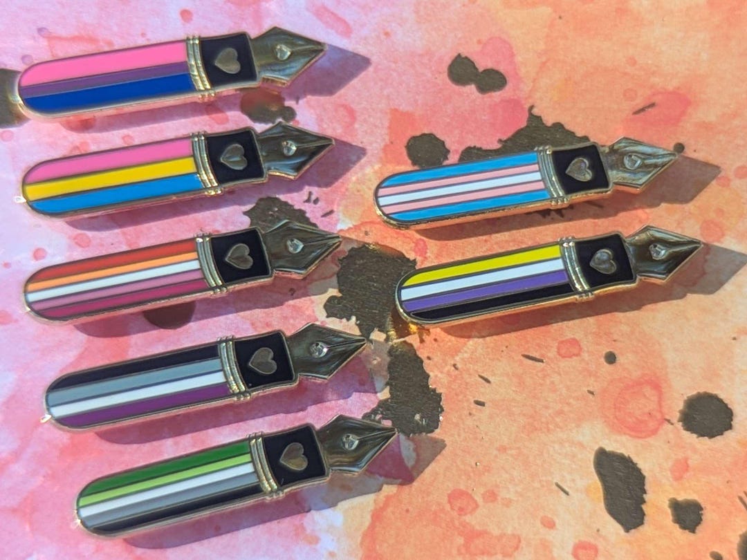 Stationery Pride Enamel Pins [PEN] - Etsy