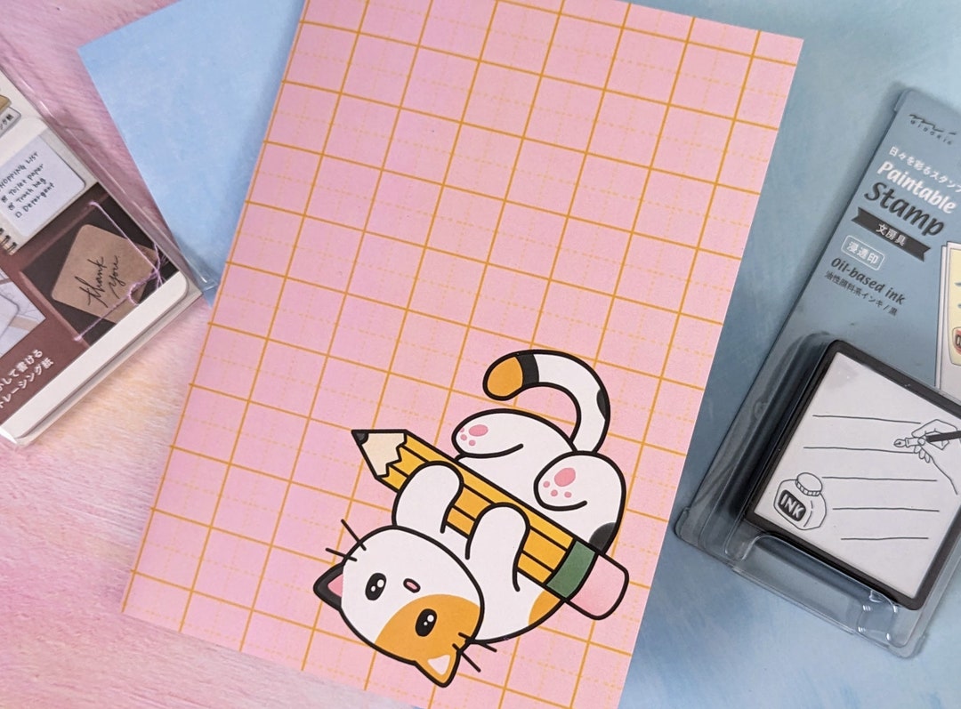 Sticker Book - Pencil Calico Cat | A5 Sticker Album With Release Paper ...