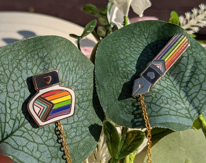 Stationery Pride Enamel Pins - Etsy