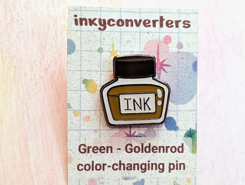 COLOR CHANGING Green Yellow Ink Bottle Enamel Pin - Etsy