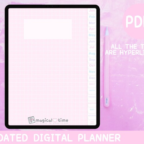Kawaii Undated Digital Planner Cute Digital Journal File - Etsy