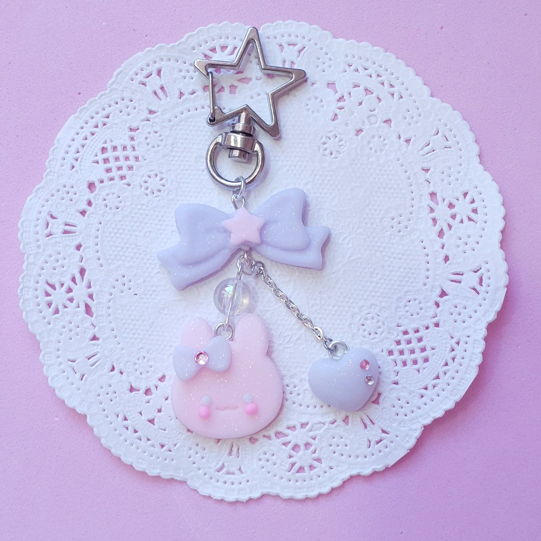 Kawaii Pastel Bunny Keychain Lovely and Cute Keychain - Etsy