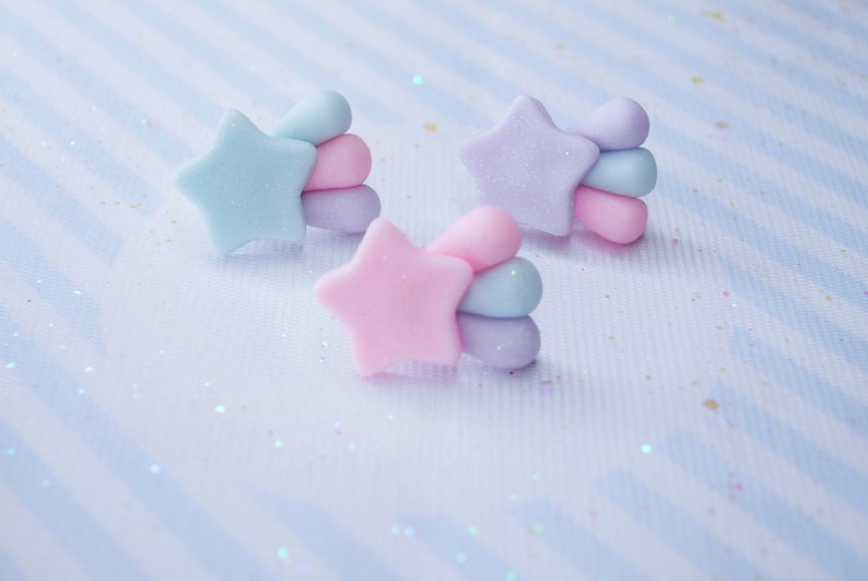 Baby Blue Kawaii Pastel Comet Star Ring, Yumekawaii Jewelry, Fairy Kei ...