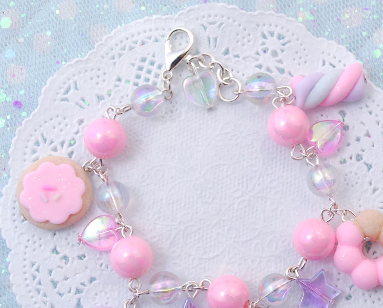 Kawaii Sweet Charms Bracelet Acrylic Beads Bracelet With - Etsy