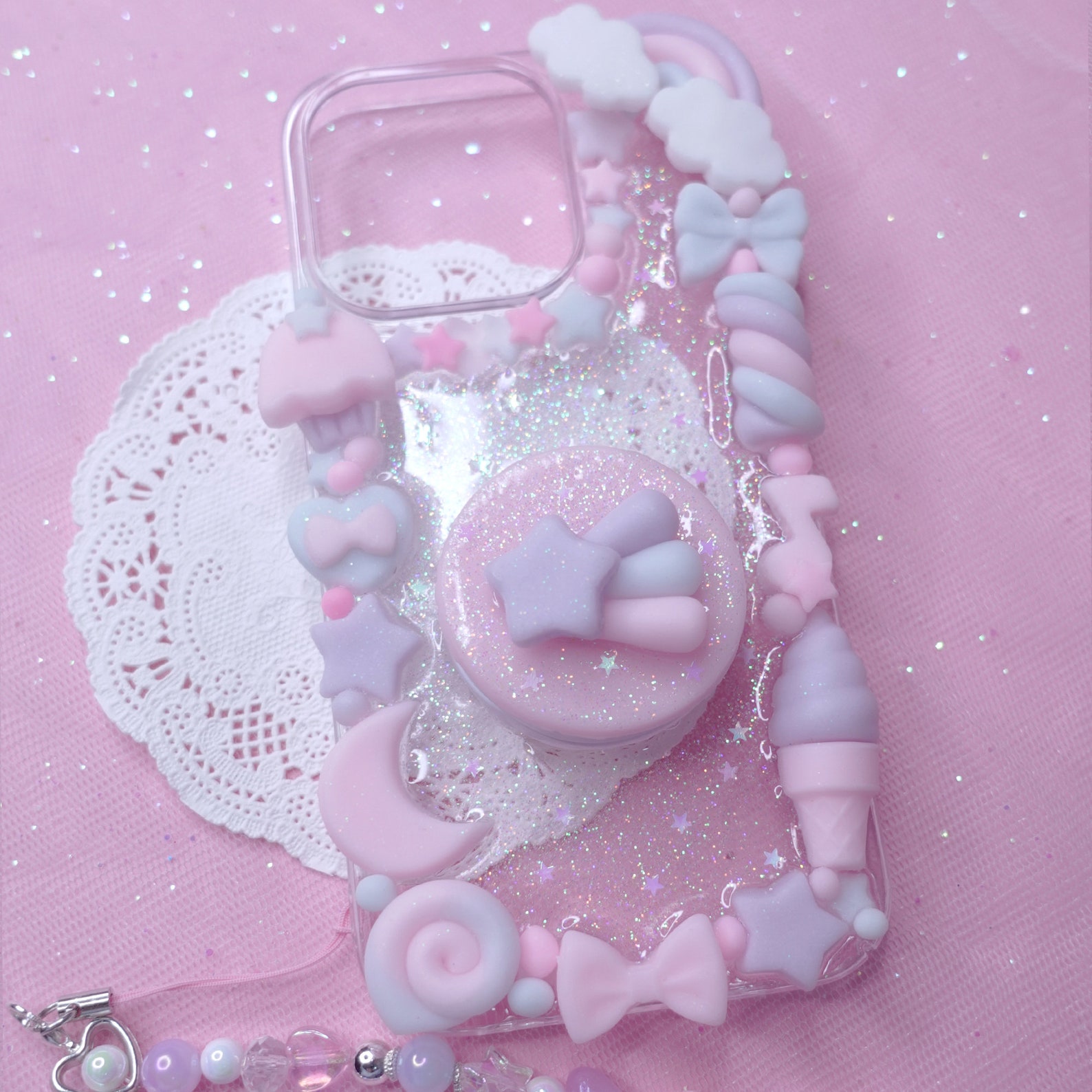 Kawaii Decoden Phone Case - Fairy Lovely Back Case for iPhone 17 - 16 ...