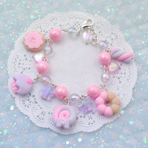 Kawaii Sweet Charms Bracelet Acrylic Beads Bracelet With - Etsy