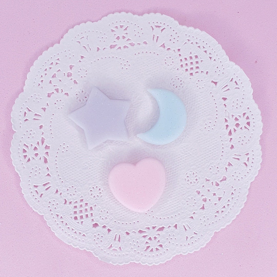 Set of 3 Kawaii Pins | Star Heart Moon Pin | Cute Brooch | Gift for ...