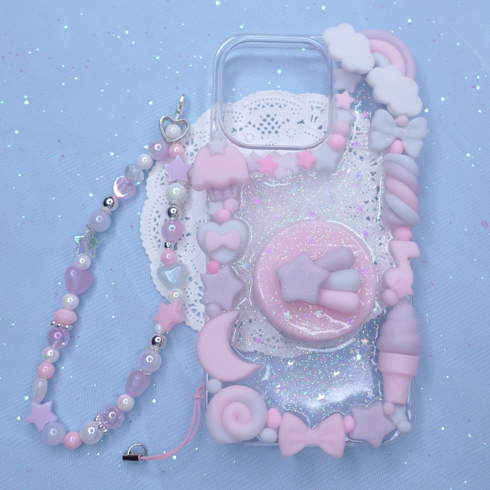 Kawaii Decoden Phone Case - Fairy Lovely Back Case for iPhone 17 - 16 ...
