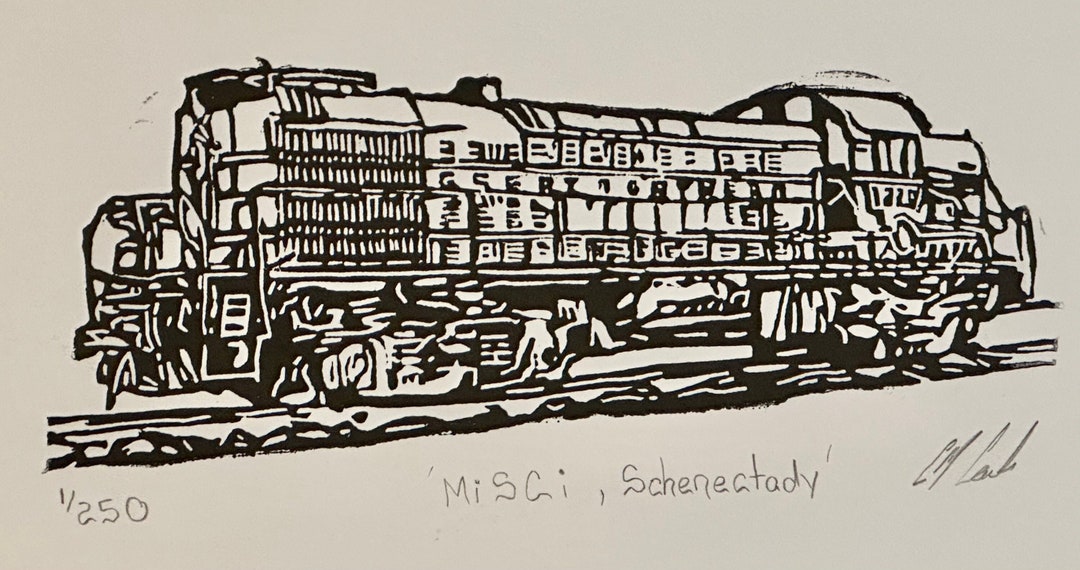 Schenectady Museum Linoleum Block Print - Etsy