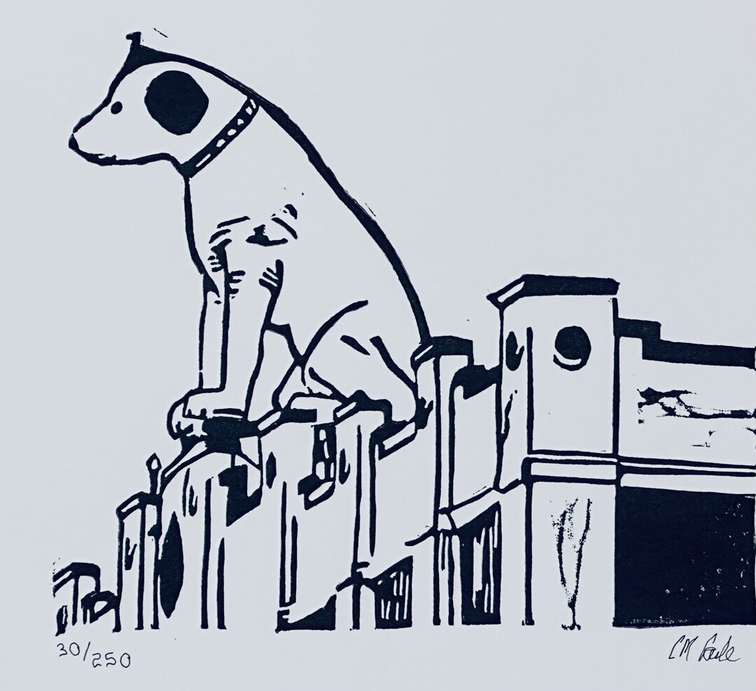 Nipper Linoleum Block Print - Etsy