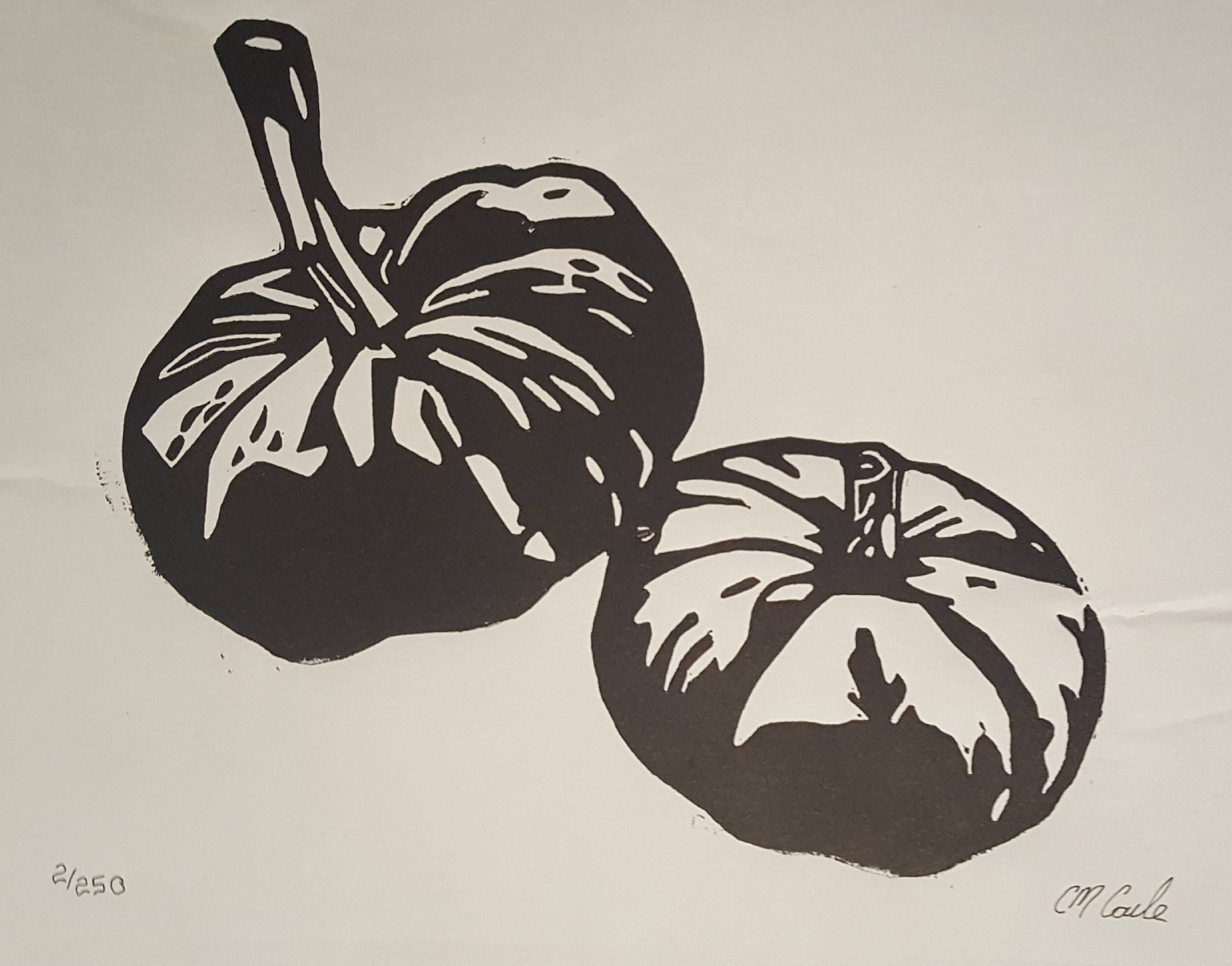 Gourds Pumpkins Linoleum Block Print 8x10 Fine Art Print | Etsy