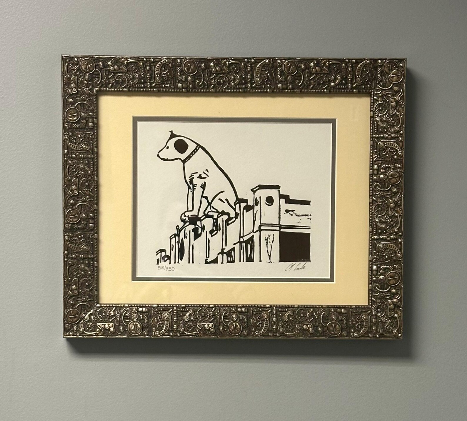 Nipper Linoleum Block Print - Etsy