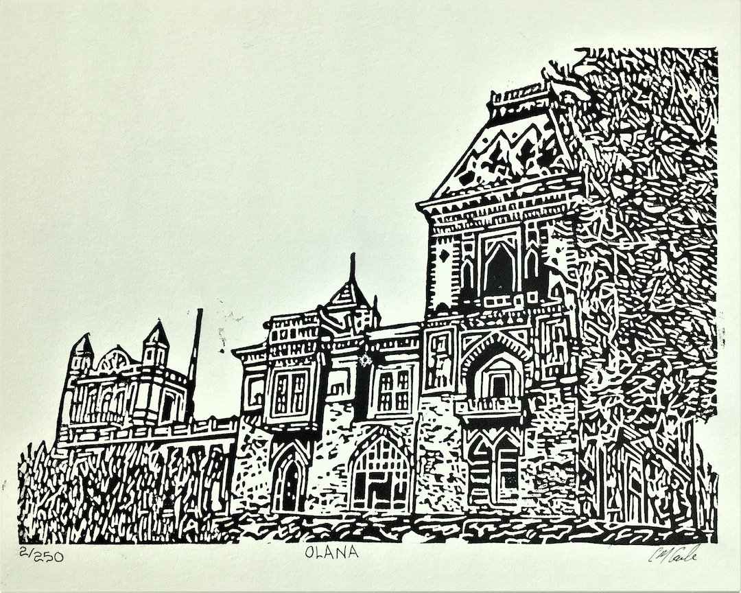 Olana State Historic Site Linoleum Block Print - Etsy