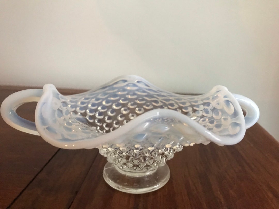 Moonstone Opalescent Hobnail Glass Decorative Candy Dish - Etsy
