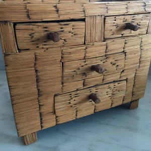 Vintage Folk Art Matchstick Jewelry Box - Etsy