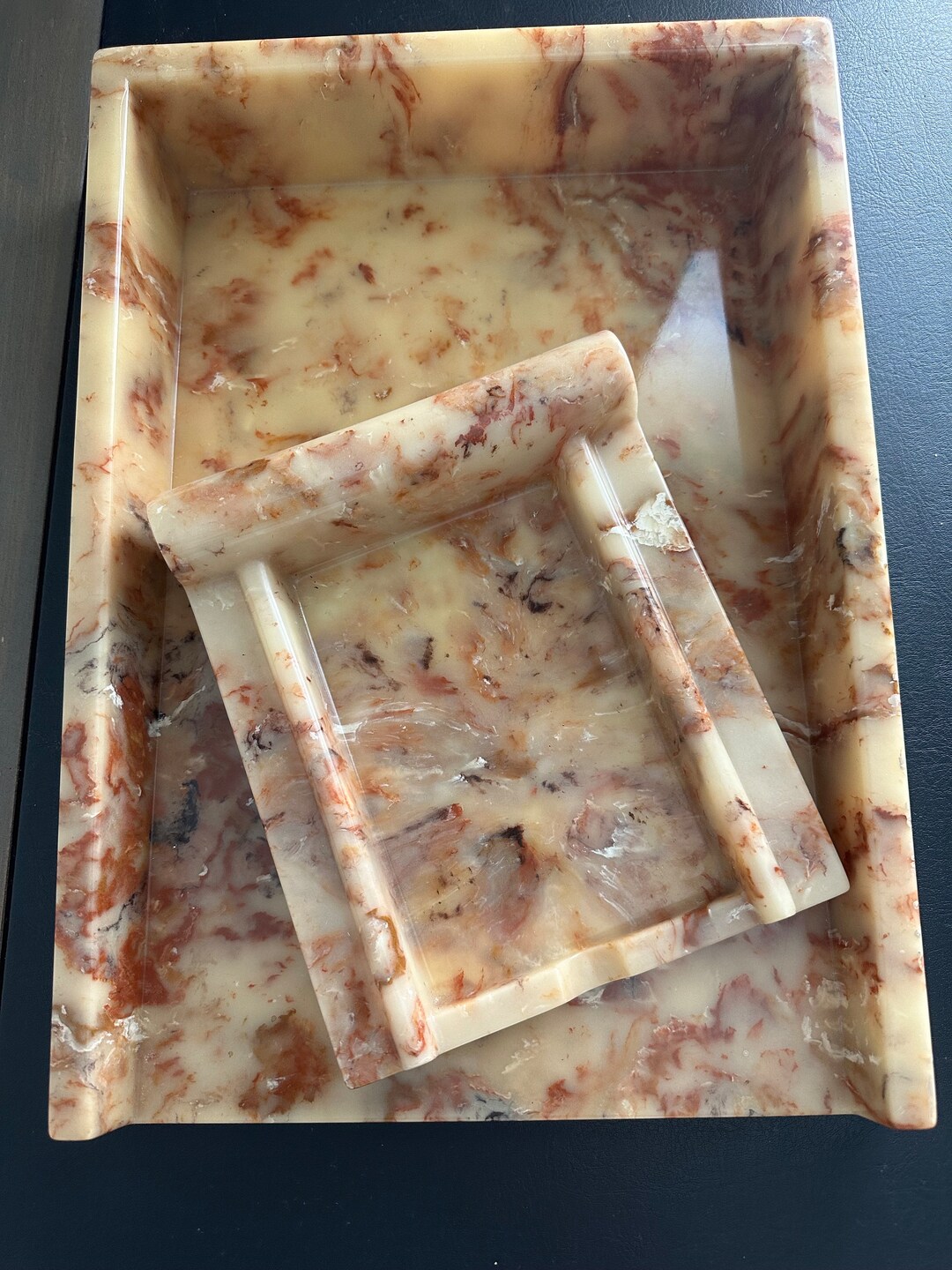 Vintage Marble Desk Set - Etsy