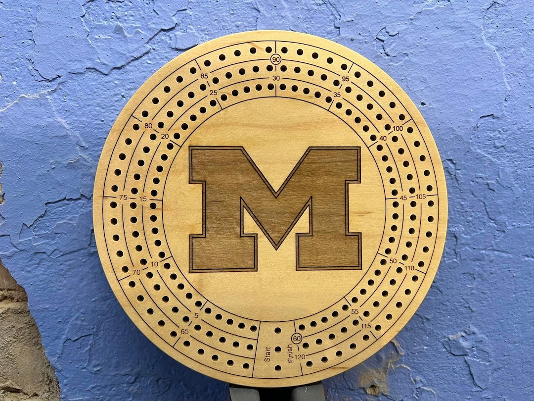 Michigan Wolverines Cribbage Board - Etsy