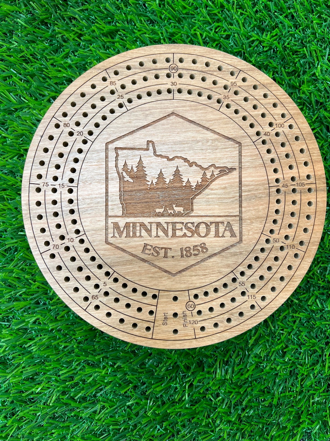 MN Est. 1858 Cribbage Board - Etsy