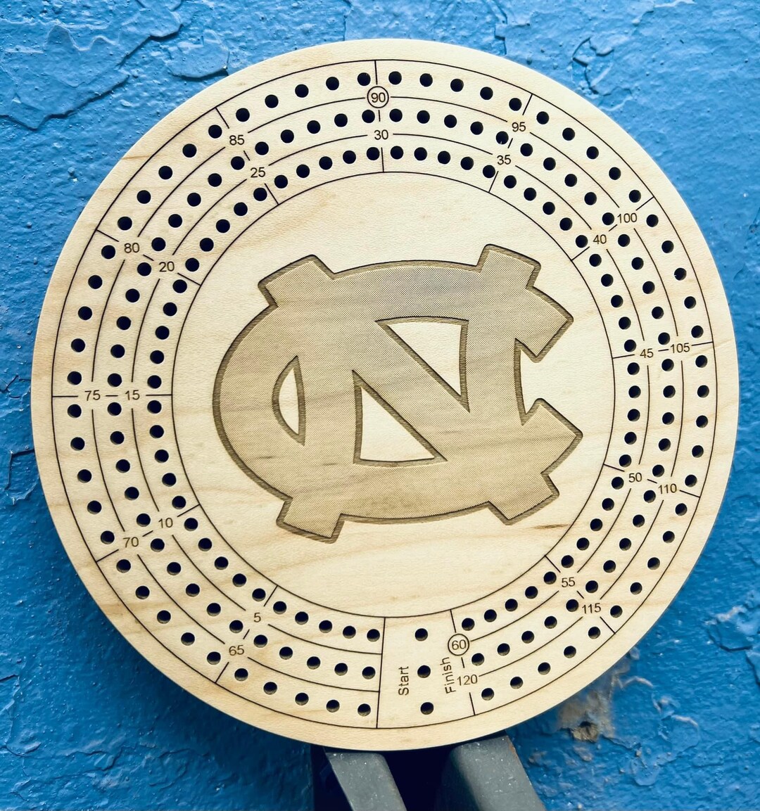 UNC Cribbage Board - Etsy