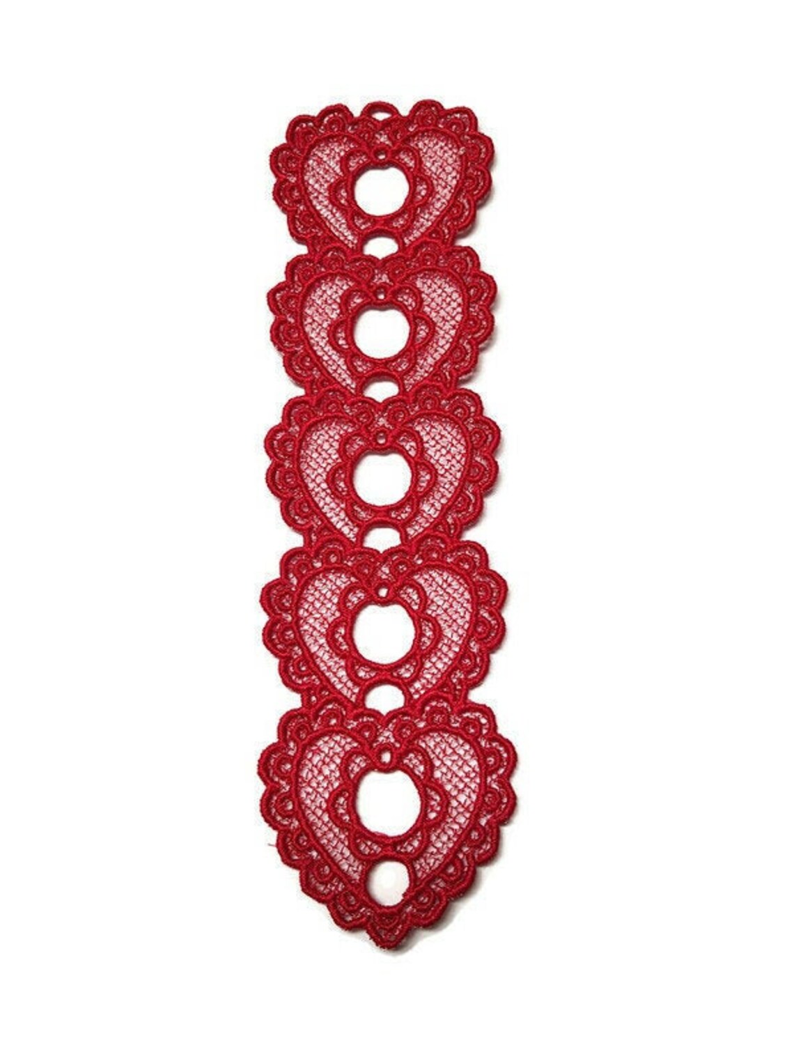 FSL Bookmarks, Free Standing Lace Bookmark, Hearts Bookmark. Machine ...