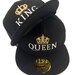 KING and QUEEN With Golden Crowns Embroidered Snapback Flat Peak Full ...