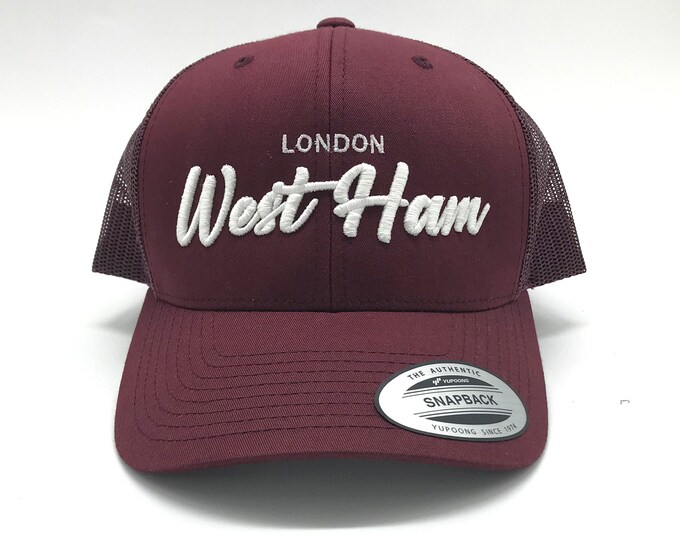 West Ham FC Embroidered Snapback Hat Premier League Soccer - Etsy
