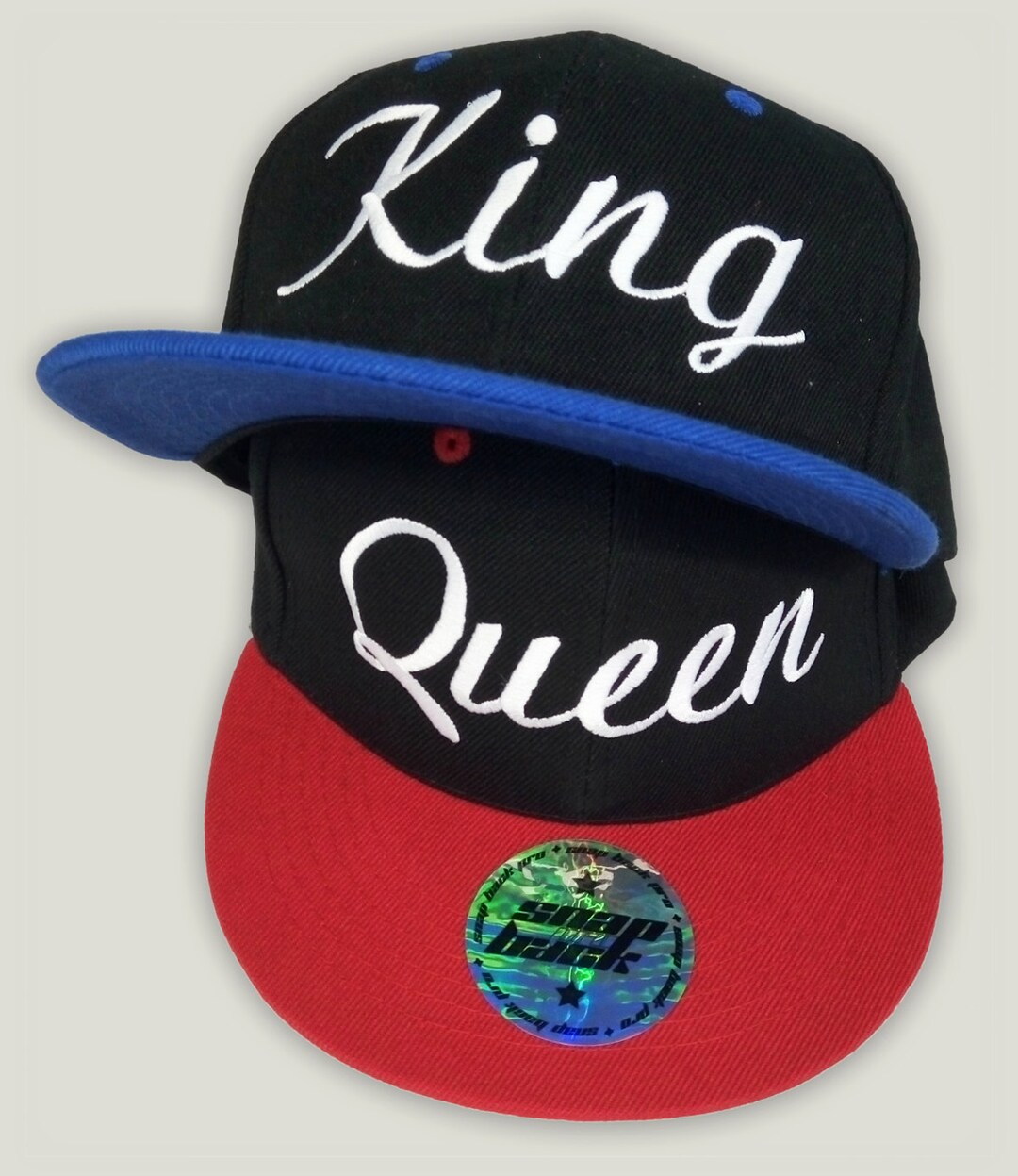 King Queen Summer Caps Hats for Couples Lovers and Friends Embroidered King Queen Caps TWO ...